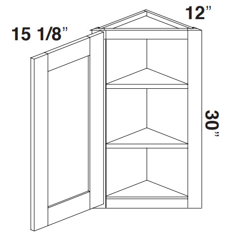 Kabinet King Imperial White Angle End Wall Cabinets