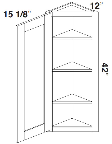 Kabinet King Imperial White Angle End Wall Cabinets