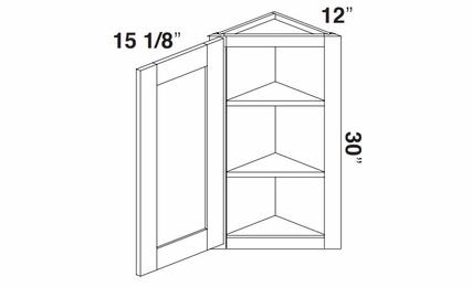 Monarch Grey Angle End Wall Cabinets