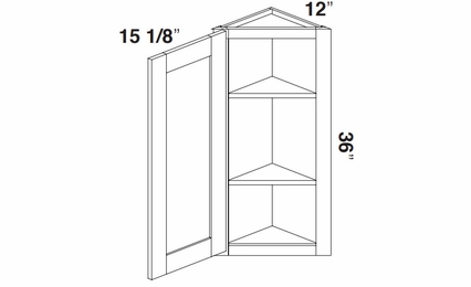 Monarch Grey Angle End Wall Cabinets