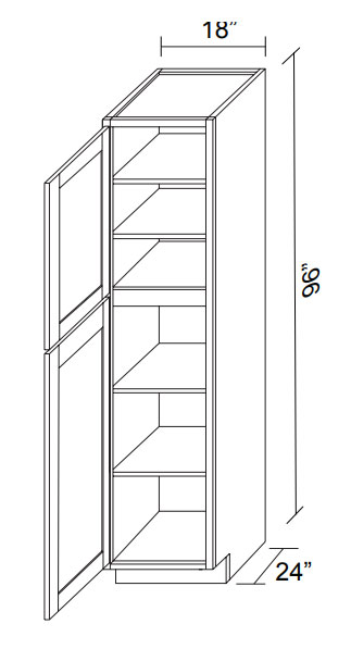 White single door pantry store