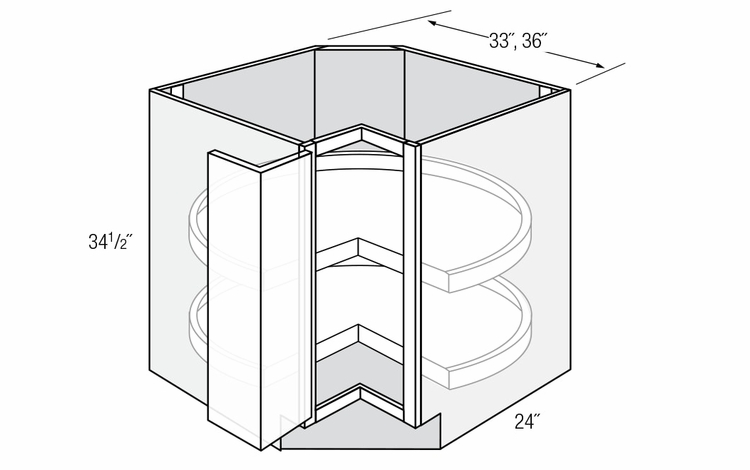 LS36: Corner Base Cabinet: Dover RTA Kitchen Cabinet