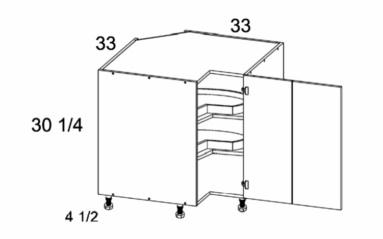 LSB33: Base Easy Reach Cabinet With Lazy Susan Trays : Torino Dark Wood ...