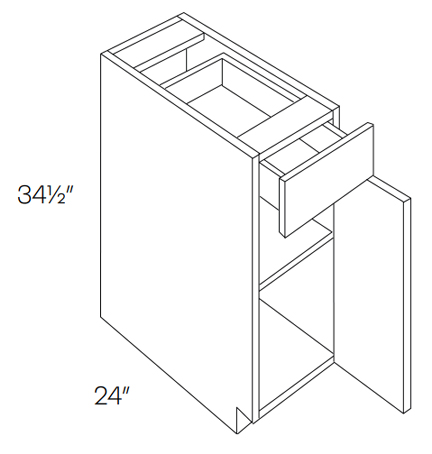 Milano Sand (Matte) B18: 1 Door, 1 Drawer Base Cabinet: Assembled ...