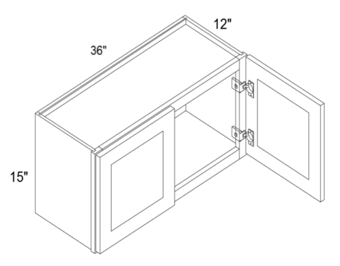 Profile Caviar W3615: 15" Height Wall Cabinet: RTA Kitchen Cabinets