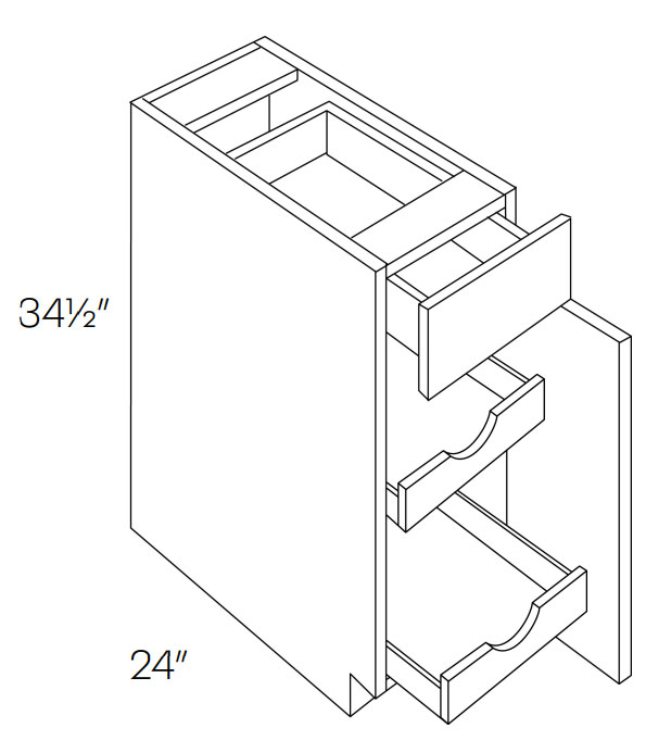 Richmond Stone B21-POS2: 1 Door, 1 Drawer Base Cabinet With 2 Pull Out ...