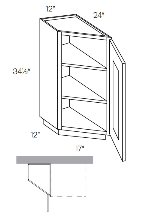 Richmond Stone BTC2412R: Angle Base End Cabinet Hinged Right: Pre ...