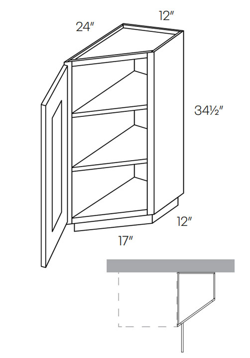 Richmond White BTC2412L: Angle Base End Cabinet Hinged Left: Pre ...