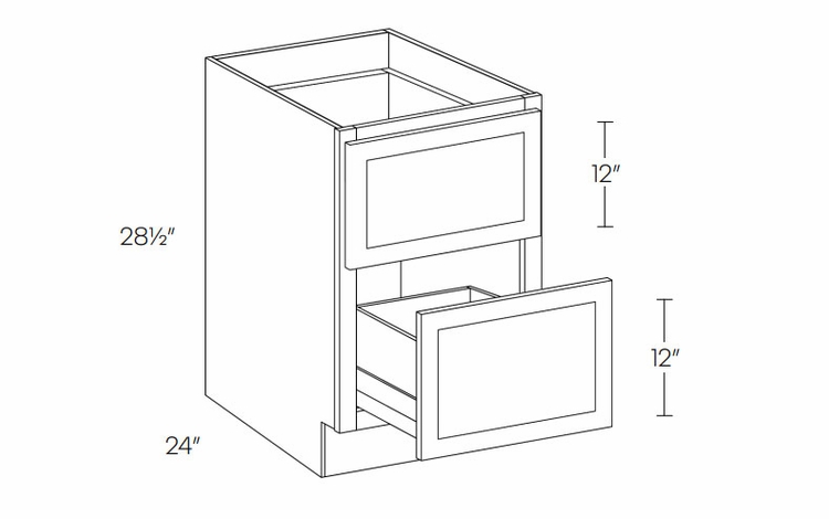 Richmond White DDC18X24: 24" Deep Desk Drawer Cabinet: Pre-Assembled ...