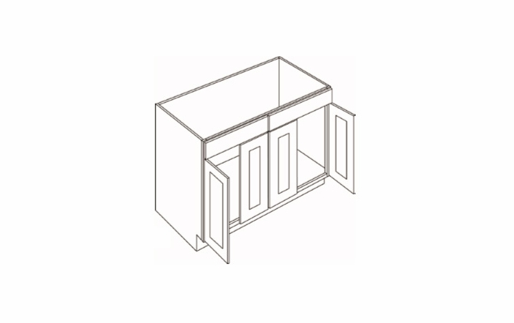 Richmond White SB48: Sink Base Cabinet: Pre-Assembled Kitchen Cabinets