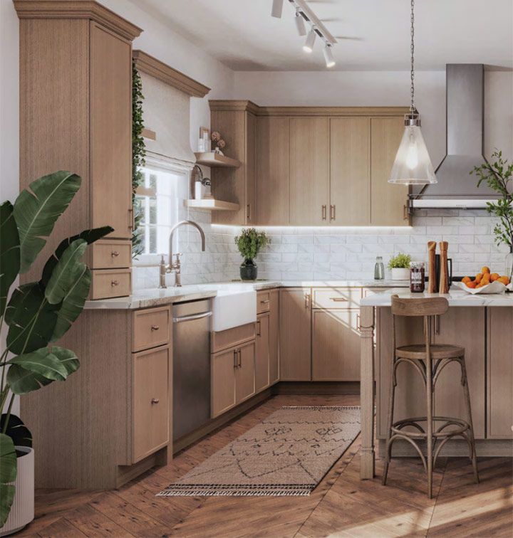 Kabinet King Slim White Oak Kitchen Cabinets