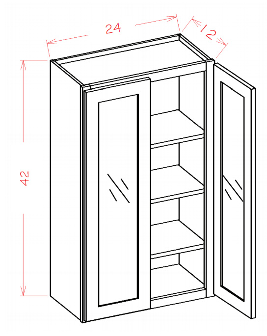 USCD Shaker Ivy W2442GD: Prepped for Glass Wall Cabinet - Double Door ...