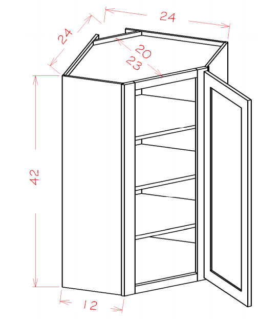 USCD Torrance White DCW2430 Diagonal Corner Wall Cabinet RTA Kitchen Cabinet