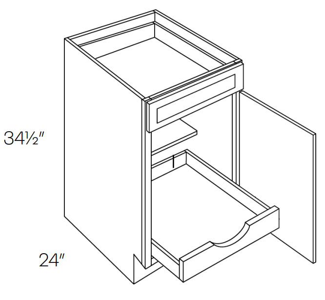 Versailles White B12-POS1: 1 Door, 1 Drawer Base Cabinet With 1 Pull ...