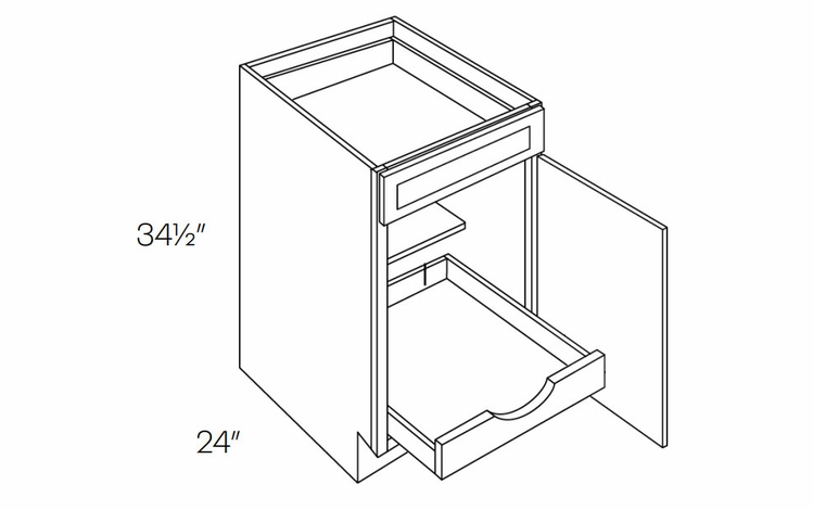 Versailles White B15-POS1: 1 Door, 1 Drawer Base Cabinet With 1 Pull ...