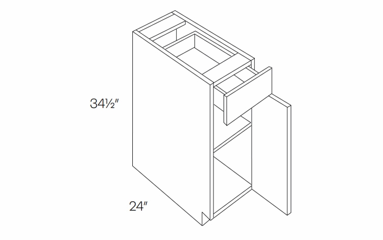 Versailles White B18: 1 Door, 1 Drawer Base Cabinet: Pre-Assembled ...