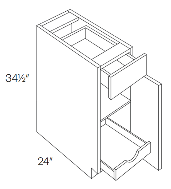 Versailles White B21-POS1: 1 Door, 1 Drawer Base Cabinet With 1 Pull ...