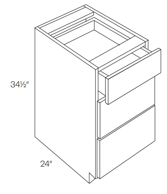 Versailles White DB15: Drawer Base Cabinet: Pre-Assembled Kitchen Cabinets