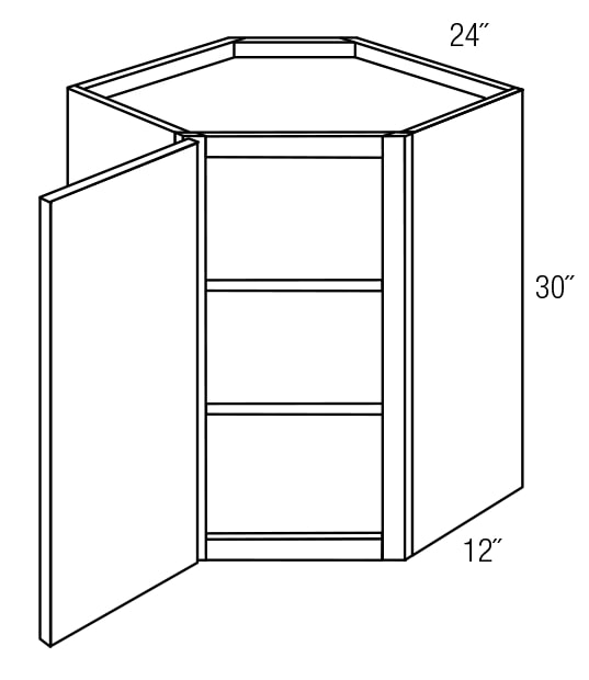 WDC2430: Wall Diagonal Corner Cabinet: Essex RTA Kitchen Cabinet