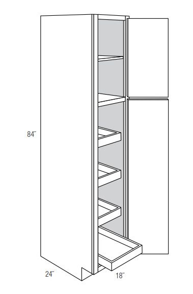 Dover Castle Pantry Cabinets With Rollout Trays