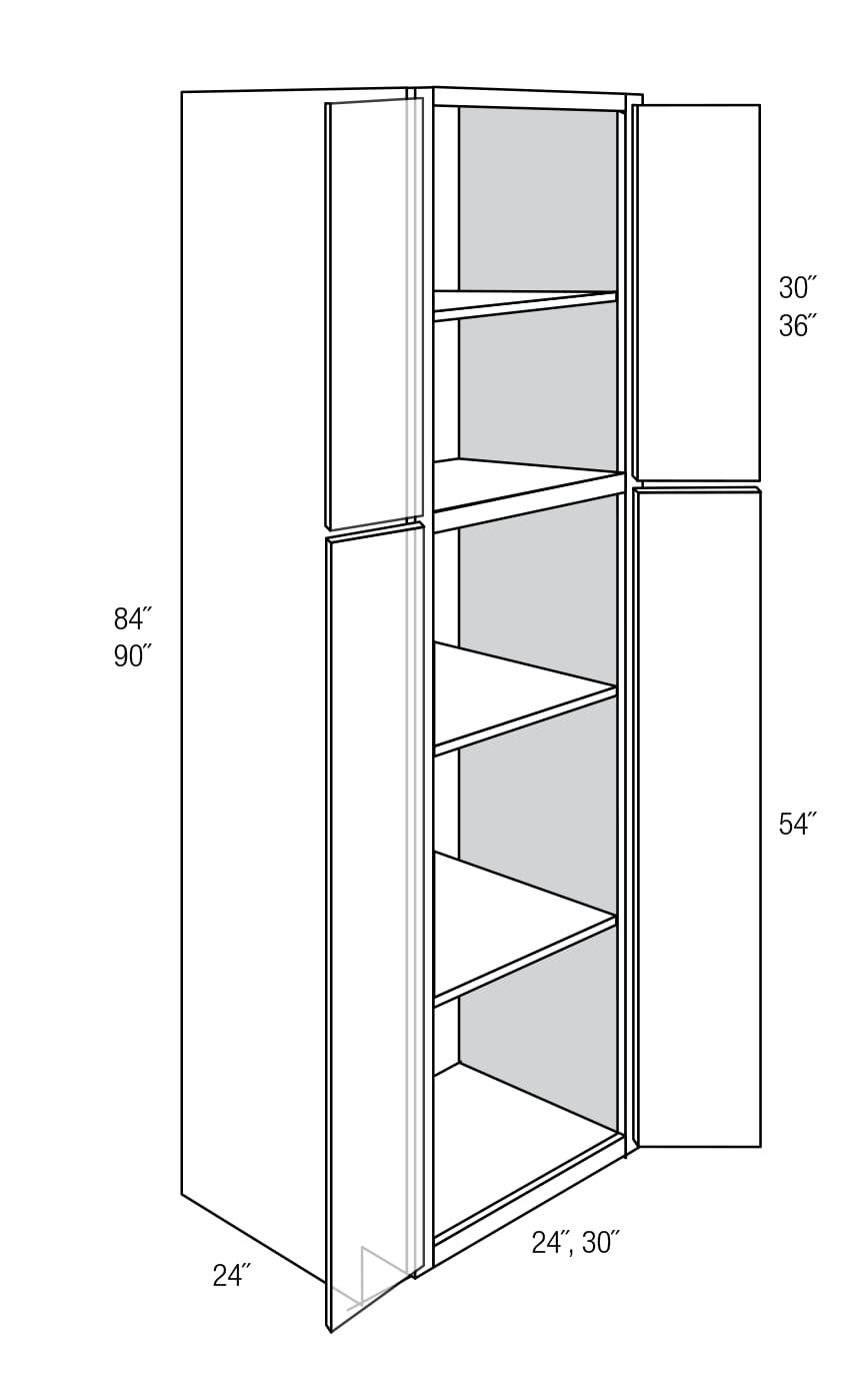 WP2484B: Tall Pantry Cabinet: Dover RTA Kitchen Cabinet