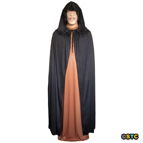 Black Hooded Cape Adult Costume