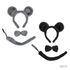 Black Mouse Ears, Tail, & Bow Tie Set - Halloween Mouse Costume Party Kit