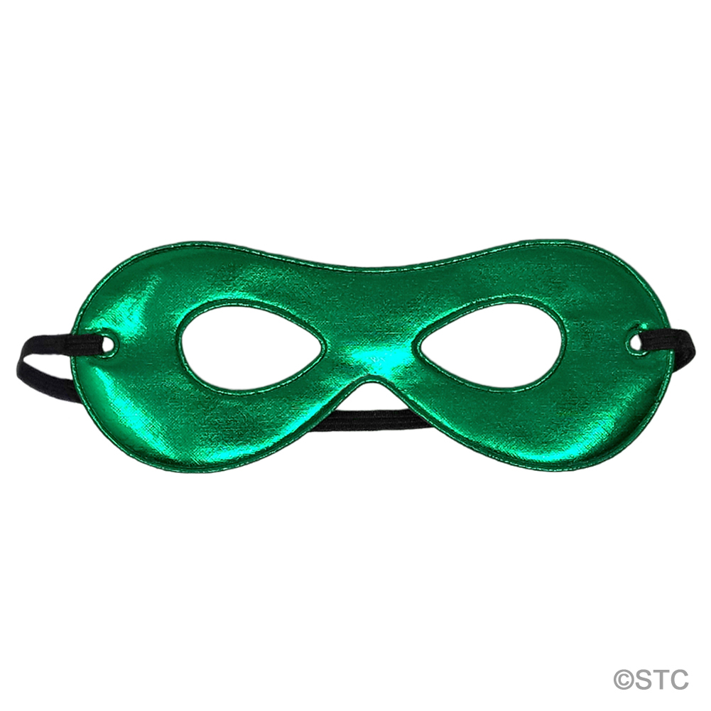 Child Shiny Green Superhero Mask - Kids Superhero Costume Eye Mask