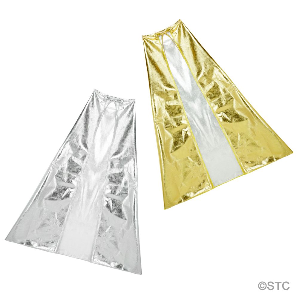 Shiny Metallic Gold Cape - Halloween Cosplay, Mardi Gras, Birthday ...