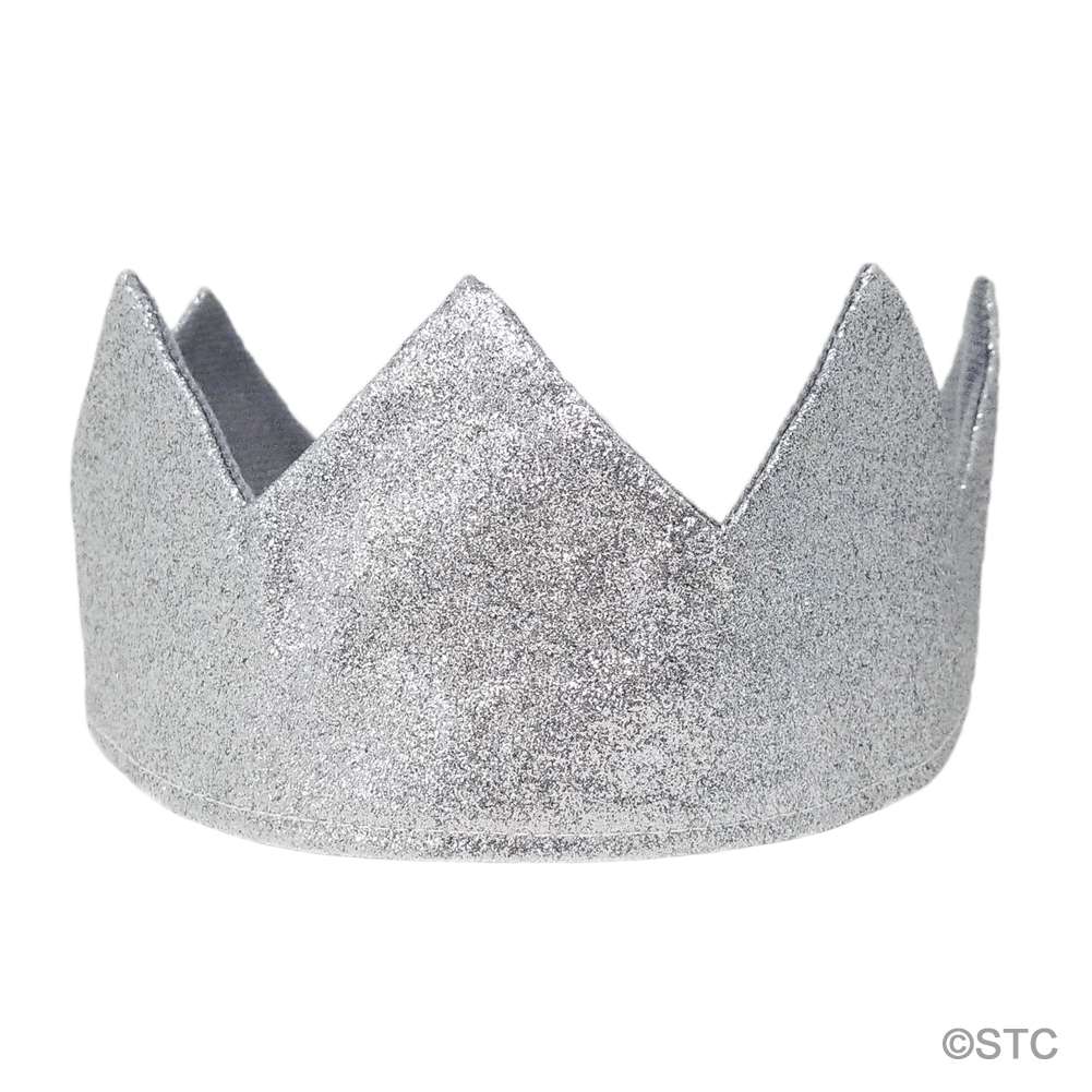 Silver Glitter Sparkle Crown - Halloween King Queen Prince Princess ...