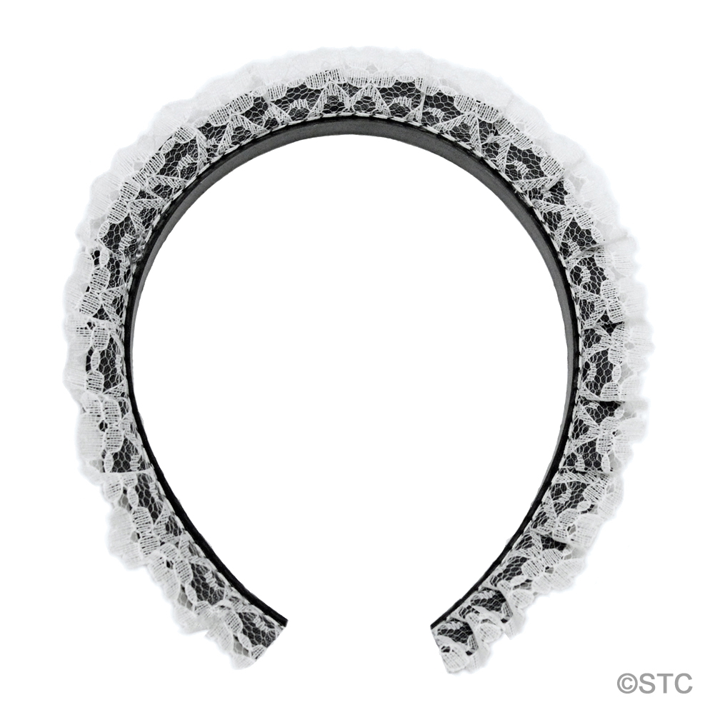 French Maid Headband White Lace Ruffles - Halloween Cosplay Lolita ...