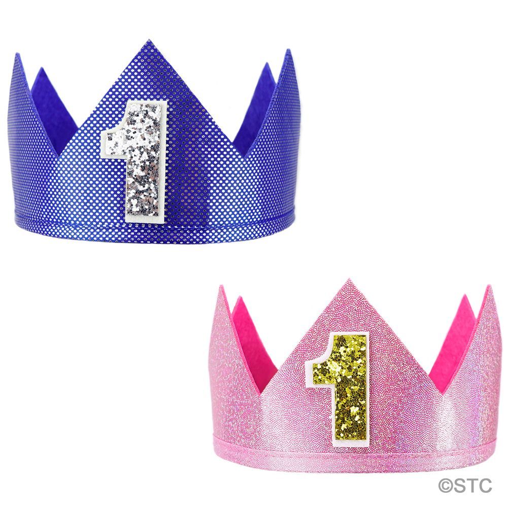 Blue Shiny Number 1 Crown - First Birthday Party, 1st Place, Costume ...