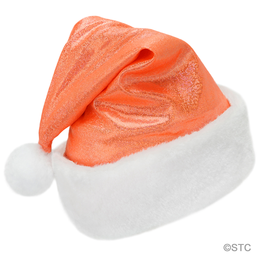 Sparkly Orange Santa Hat - Child Kids Teen Adult Xmas Christmas Holiday ...