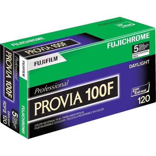 FUJIFILM Fujichrome Provia 100F Professional RDP-III Color Transparency Film (120 Roll Film, 5 ...