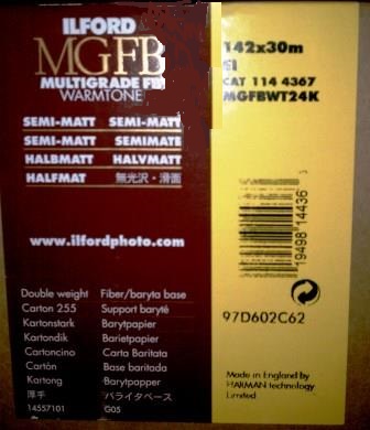 Ilford Multigrade FB Warmtone Fiber Base Paper 56" x 98' Mural Roll ...