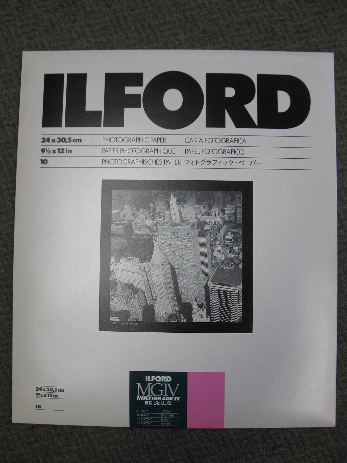 Ilford MULTIGRADE MGIV RC Deluxe Paper Glossy 9.5 x 12" x 10 Sheets ...