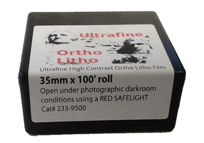 Ultrafine Ortho Litho Film 35mm x 100' roll - Ultrafine High Contrast ...