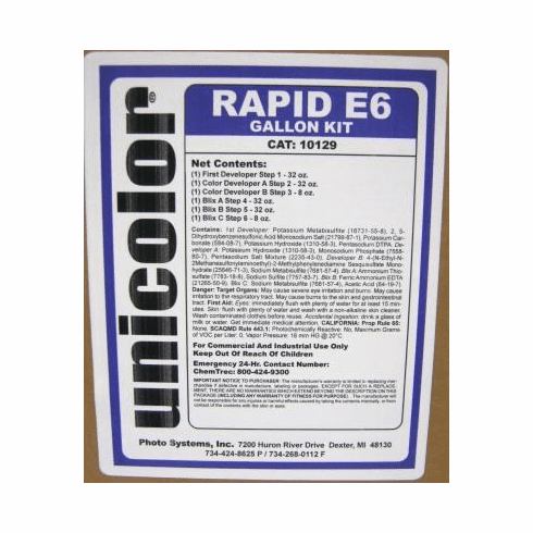 Ultrafine Unicolor E-6 Film Rapid Developing Kit Gallon - Color Photo ...