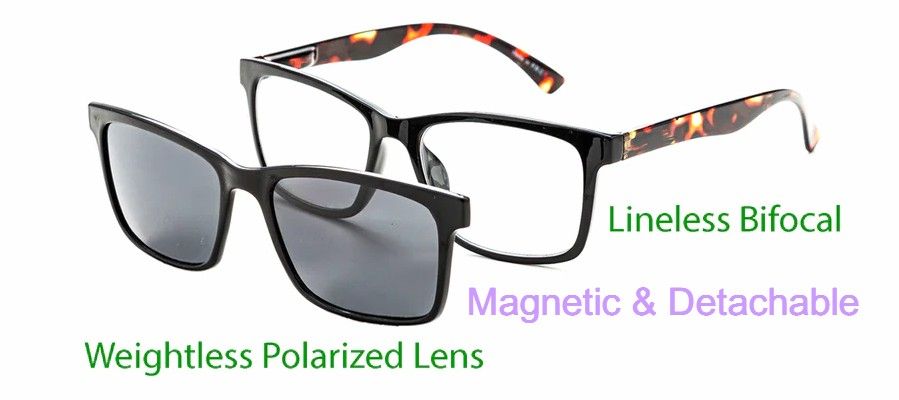 Bonus Buy Magnetic Clip Polarized Sun Bifocal - Men's Bifocal Sunglasses