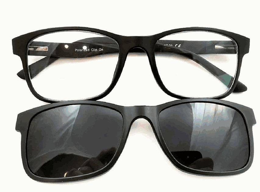 St. Lawrence Clear Bifocal with Polarized Sun Clip - Clear Bifocal Readers