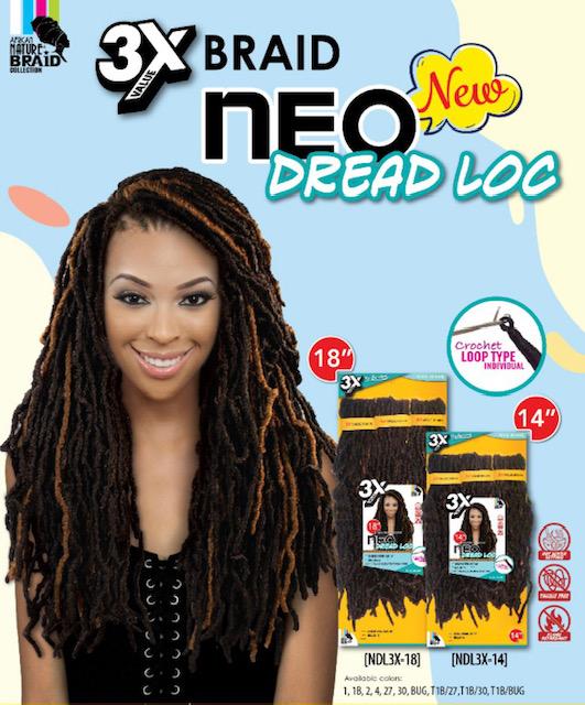 Eve African Nature Braid Collection 3X Neo Dread Loc Braid 14"
