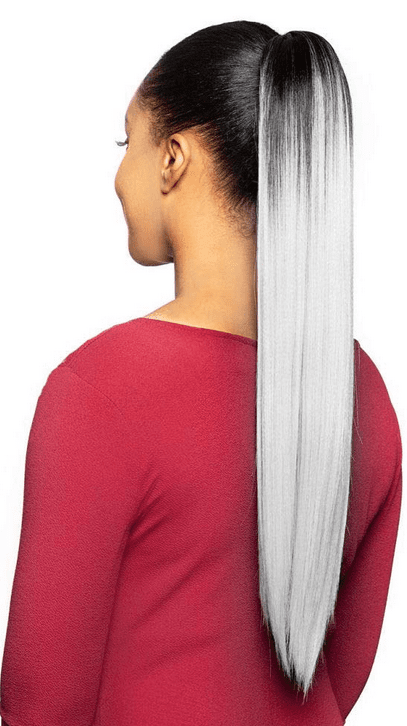 Foxy Silver Synthetic Drawstring Ponytail DS018
