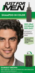 Just For Men Shampoo-in Hair Dye for Men, H-50 Darkest Brown