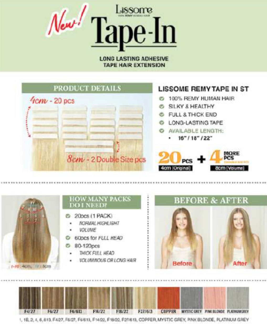 Lissome 100% Remy Human Hair Tape-In