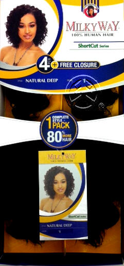 Milky Way ShortCut Series 100% Human Hair Natural Deep Weave 4PCS