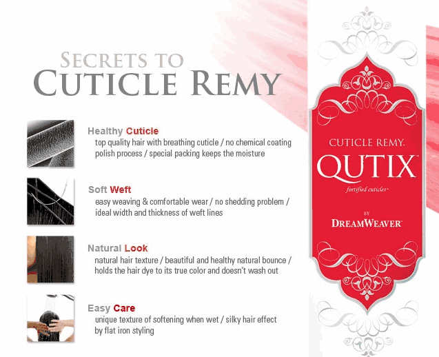 Model Model Cuticle Remy Qutix 100% Human Hair 3PCS