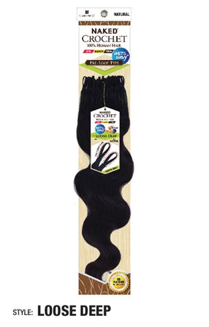 NAKED Crochet 100% Human Hair Wet & Wavy Pre-Loop Type Braid (NEW!!!)