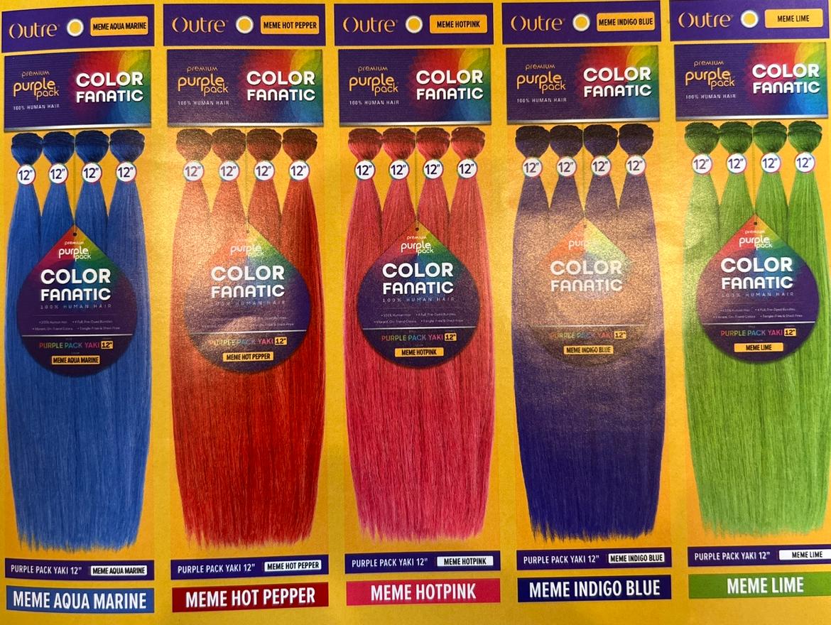 Outre Premium Purple Pack 100% Human Hair COLOR FANATIC