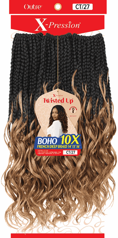 Outre X-Pression Twisted Up Boho French Deep Braid 14"15"16" 10X Braid