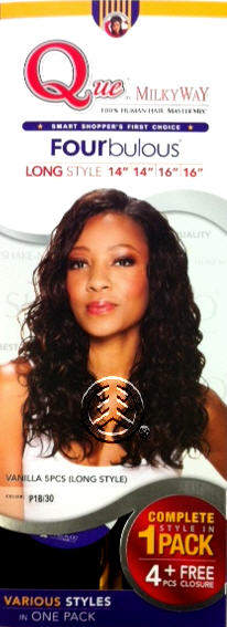 Que by Milky Way Fourbulous 100% Human Hair Master Mix Weave